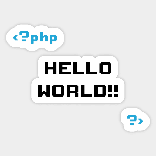 Hello World Coding Coder Sticker Teepublic